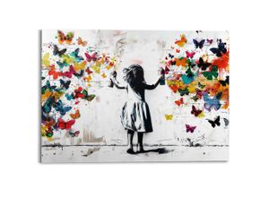 8714597685602 - Deco-Panel REINDERS Graffiti-Blumen bunt (farbe bild(er) mehrfarbig) B140cm H100cm T2cm Bilder Teenager Zimmer - Mehrfarbig - MDF - Street Art - 140x100 cm