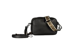 4255619926937 - Handtasche GABOR Silena Damen Gr B H T 22cm x 15cm x 7cm schwarz (leo schwarz) Polyurethan clean gepflegt geprägtes Muster unifarben Taschen hochwertig gewebte Gurtband und ein filigranes Logo