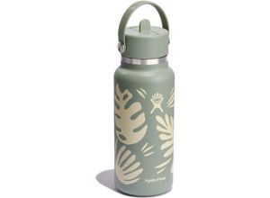 0840394200675 - Isolierflasche HYDRO FLASK 32 Oz Wide Flex Straw Cap botanical bliss agave H239cm Edelstahl Trinkflaschen TempShield️ doppelwandige Vakuumisolierung