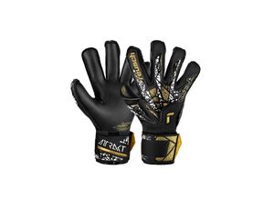 4060485484654 - Torwarthandschuhe REUSCH Attrakt Gold X Evolution Cut Damen Gr 105 gold (schwarz goldfarben) 55% Elastodien 20% Polypropylen 15% Polyester 10% Polyamid mehrfarbig sportlich Handschuhe Finger Support mit Evolution Cut
