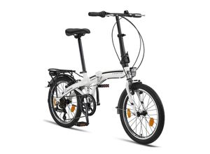 4260647780666 - Licorne Bike Conseres Premium Falt Bike in 20 Zoll - Fahrrad für Herren Jungen Mädchen und Damen - Shimano 6 Gang-Schaltung - Hollandfahrrad Zoll20 FarbeWeiß Schwarz