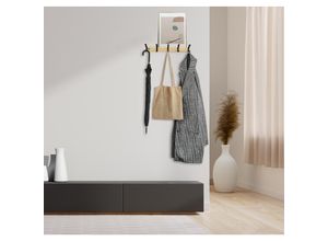 4058166273741 - Garderobenleiste inkl Haken Magnete und Bilderregal stripe Menge 5x Haken Flurgarderobe Garderobenpaneel Kleiderhaken Wand - Home Deluxe