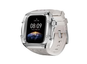 4255785150068 - Für Apple Watch Series 10 46mm Silikon Armband mit Metall Gehäuse Case