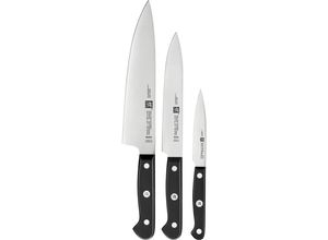 4009839377389 - Messer-Set ZWILLING Gourmet Kochmesser-Sets silberfarben (schwarz silberfarben) Made in Germany FRIODUR eisgehärtete Klingen Sonderschmelze