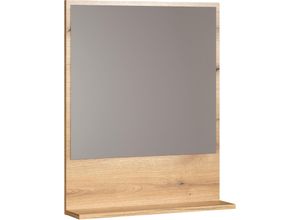4067602943919 - Badspiegel WELLTIME Amrum braun (evoke eiche melamin) Spiegel B H T 60cm x 74cm x 14cm FSC-zertifizierter Holzwerkstoff glasspiegel BxHxT 60 x 74 x 14cm eleganter Spiegel in einem zeitlosen Eiche Dekor B60cm H74cm T14cm