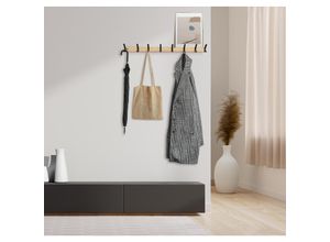 4058166273758 - Garderobenleiste inkl Haken Magnete und Bilderregal stripe Menge 8x Haken Flurgarderobe Garderobenpaneel Kleiderhaken Wand - Home Deluxe