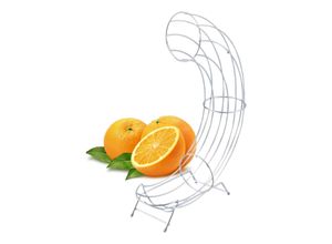 4251888513809 - Novaliv 1x Orangenhalter Orangenspender 9x44x32cm aus verchromtem Stahl stilvoll und robust perfekte Alternative für Obstschale Obstspender Obstschale Apfelsinenhalter Apfelhalter Obstkorb