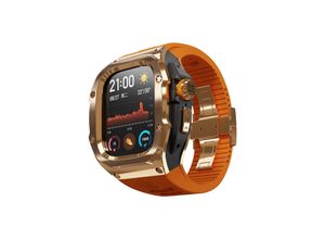 4255785151553 - Für Apple Watch Ultra 2   1 49mm Silikon Armband Metall Gehäuse Hülle