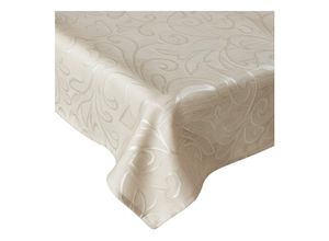 4255636669879 - NYVI Tischdecke Elegance Leinenoptik Ecru - Pflegeleicht Bei 40°C waschbar 10% Leinenanteil FarbeEcru GrößeTischtuch rund Ø 170 cm