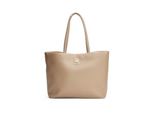 8721185114697 - Tragetasche TOMMY HILFIGER TH MODERN TOTE Damen Gr B H T 35cm x 295cm x 14cm beige Lederimitat unifarben Taschen Damen Schultertasche Umhängetasche mit TH-Schmuckelement