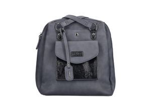 4061811897988 - Henkeltasche RIEKER Damen Gr B H T 31cm x 32cm x 12cm schwarz (dunkelblau schwarz) Lederimitat unifarben mit Farbeinsatz Taschen Damen-Tasche Umhängetasche auch als Rucksack tragbar