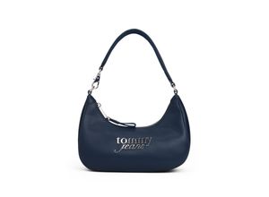 8721222629436 - Schultertasche TOMMY JEANS TJW BOLD SCRIPT SHOULDER BAG Damen Gr B H T 265cm x 20cm x 95cm blau (nachtblau) Lederimitat Taschen Damen Umhängetasche Hobobag mit auffälligem Logo-Schmuckelement