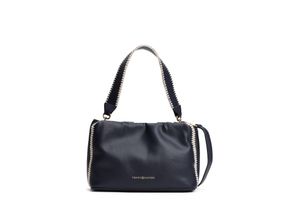 8721185193708 - Schultertasche TOMMY HILFIGER TH SOFT SUMMER MINI BUCKET Damen Gr B H T 27cm x 16cm x 8cm dunkelblau Lederimitat Textil unifarben Taschen Damen Umhängetasche Minibag Clutch mit abnehmbarem Umhängeriemen