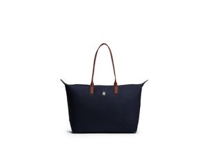 8721222021728 - Tragetasche TOMMY HILFIGER POPETTE MAXI TOTE Damen Gr B H T 58cm x 36cm x 21cm blau (dunkelblau) Leder Nylon Taschen Damen Umhängetasche Schultertasche mit Leder-Tragegriffen