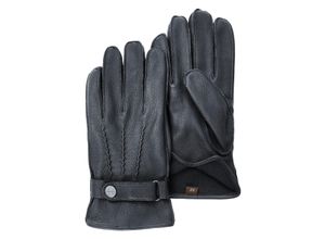 4260478655645 - Lederhandschuhe PEARLWOOD Planar Damen Gr 95 schwarz Ziegenleder unifarben Handschuhe Verstellbarer Lederriegel