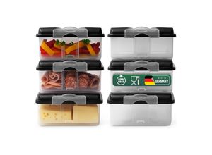 4251888542199 - Novaliv 6x Frischhaltedosen groß mit 6x Deckel stapelbar für Kühlschrank & Gefrierfach Vorratsdosen Set Aufbewahrungsbox Organizer für Aufschnitt Wurst Käse Obst Gemüse Meal-Prep Dosen Box