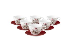 4262517049613 - Milchkaffeetassen mit Untertassen Life Christmas 370 ml 6er Set