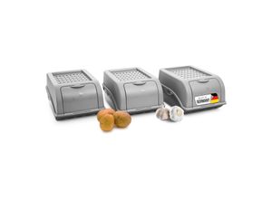 0745125281735 - Kartoffel Aufbewahrungsbox 3X klein 35L GRAU Zwiebelbox Gemüsebox stapelbar Kartoffelbox Zwiebel Aufbewahrung Kartoffelkorb Obstbehälter Kartoffelkiste Frischhaltedose…