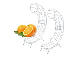 4251888513816 - Novaliv 2er Set praktischer Orangenspender 9x44x32cm Orangenhalter Spirale Stahl 9x44x32cm stilvoll und robust Alternative zur Obstschale Obstspender Orangenhalter Apfelsinenhalter Apfelhalter