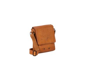 8720629077338 - Umhängetasche MUSTANG Valencia Damen Gr B H T 21cm x 25cm x 7cm cognac Leder Taschen mit Reißverschluss-Rückfach