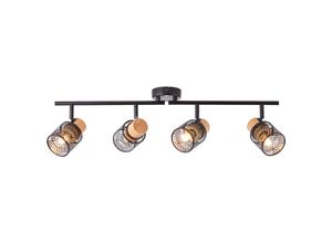4004353391057 - Lampe Santy Spotrohr 4flg schwarz natur braun 4x D45 E14 42 w - braun - Brilliant