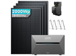 8711474114842 - Solarmars® 2000W Balkonkraftwerk mit Speicher Anker SOLIX Solarbank 3 E2700 Pro - Mit Balkonhalterung