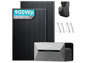 8711474044248 - Solarmars® 900W Balkonkraftwerk mit Speicher Anker SOLIX Solarbank 2 E1600 pro - Mit Balkonhalterung