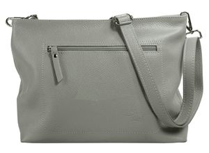 4260543044282 - Umhängetasche SAMANTHA LOOK Damen Gr B H T 30cm x 24cm x 10cm onesize grau Leder leicht glänzend unifarben Taschen echt Leder Made in Italy
