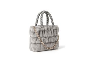 4036673268214 - Schultertasche Kuschel Damen Gr B H T 30cm x 23cm x 5cm onesize grau Kunstfaser COLLEZIONE ALESSANDRO Taschen aus kuschelweichem Material