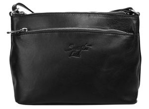 4260543037451 - Umhängetasche SAMANTHA LOOK Damen Gr B H T 23cm x 17cm x 8cm onesize schwarz Leder unifarben Taschen echt Leder Made in Italy