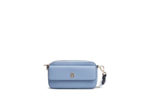 8721185079118 - Umhängetasche TOMMY HILFIGER TH DISTINCT CAMERA BAG Damen Gr B H T 21cm x 12cm x 8cm hellblau Lederimitat unifarben Taschen Damen Schultertasche Minibag mit zusätzlichem Vordertachenfach