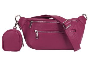 4260543063580 - Gürteltasche SAMANTHA LOOK Damen Gr B H T 27cm x 16cm x 5cm onesize pink Leder leicht glänzend unifarben Taschen echt Leder Made in Italy