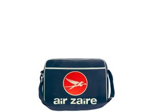 4045846236912 - Schultertasche LOGOSHIRT Air Zaire Damen Gr B H T 40cm x 30cm x 40cm blau (dunkelblau weiß) Kunstfaser bedruckt mehrfarbig Taschen mit Air Zaire-Frontdruck