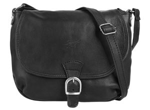 4260405127382 - Umhängetasche SAMANTHA LOOK Damen Gr B H T 24cm x 16cm x 5cm onesize schwarz Leder beschichtet Taschen echt Leder Made in Italy