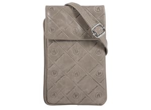 4262391925119 - Umhängetasche BRUNO BANANI Damen Gr B H T 13cm x 20cm x 3cm onesize grau Leder leicht glänzend unifarben Taschen echt Leder