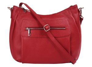 4260543050641 - Umhängetasche SAMANTHA LOOK Damen Gr B H T 30cm x 25cm x 7cm onesize rot Leder unifarben Taschen echt Leder Made in Italy