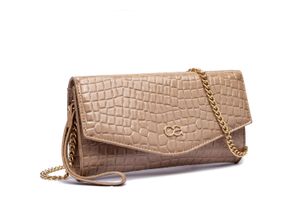 4036673233090 - Umhängetasche Elegant Damen Gr B H T 24cm x 13cm x 5cm onesize beige Lederimitat COLLEZIONE ALESSANDRO Taschen Lackmaterial