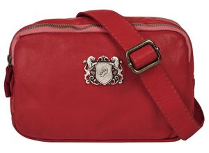 4260543059583 - Umhängetasche SAMANTHA LOOK Damen Gr B H T 22cm x 14cm x 3cm onesize rot Leder leicht glänzend unifarben Taschen echt Leder Made in Italy