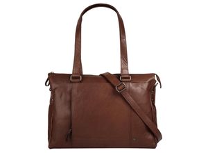 8718749090863 - Shopper SPIKES & SPARROW Damen Gr B H T 41cm x 29cm x 11cm onesize braun (cognac) Leder leicht glänzend unifarben Taschen echt Leder