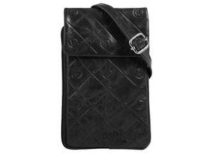 4262391925058 - Umhängetasche BRUNO BANANI Damen Gr B H T 13cm x 20cm x 3cm onesize schwarz Leder leicht glänzend unifarben Taschen echt Leder