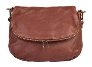 4260253335557 - Umhängetasche PIKÉ Damen Gr B H T 29cm x 24cm x 8cm onesize braun Leder gepflegt Taschen echt Leder Made in Italy