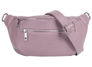 4260543063610 - Gürteltasche SAMANTHA LOOK Damen Gr B H T 27cm x 16cm x 5cm onesize lila (violett) Leder leicht glänzend unifarben Taschen echt Leder Made in Italy