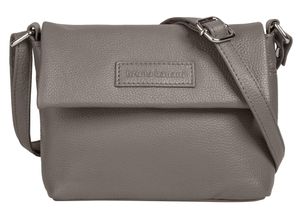 4262434214934 - Umhängetasche BRUNO BANANI Damen Gr B H T 19cm x 15cm x 5cm onesize grau Leder leicht glänzend unifarben Taschen echt Leder