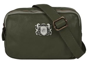 4260543059590 - Umhängetasche SAMANTHA LOOK Damen Gr B H T 22cm x 14cm x 3cm onesize grün (dunkelgrün) Leder leicht glänzend unifarben Taschen echt Leder Made in Italy