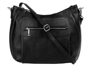 4260543050573 - Umhängetasche SAMANTHA LOOK Damen Gr B H T 30cm x 25cm x 7cm onesize schwarz Leder unifarben Taschen echt Leder Made in Italy