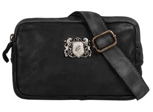 4260543059569 - Umhängetasche SAMANTHA LOOK Damen Gr B H T 22cm x 14cm x 3cm onesize schwarz Leder leicht glänzend unifarben Taschen echt Leder Made in Italy
