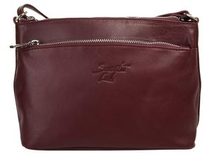 4260543037468 - Umhängetasche SAMANTHA LOOK Damen Gr B H T 23cm x 17cm x 8cm onesize rot (bordeaux) Leder unifarben Taschen echt Leder Made in Italy