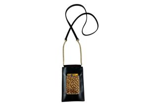 4036673239078 - Umhängetasche Handy Leo Damen Gr B H T 17cm x 10cm x 1cm onesize schwarz Leder COLLEZIONE ALESSANDRO Taschen aus Leder mit Kreditkartenfach