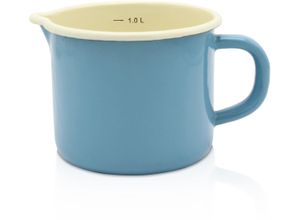 4006776105693 - Milchtopf KRÜGER blau H11cm Ø12cm Töpfe Literskala 1 Liter für Induktions-Kochfelder geeignet