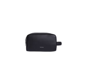 8719849865801 - Kulturbeutel CALVIN KLEIN CK MUST WASHBAG DOPP KIT Damen Gr B H T 24cm x 135cm x 11cm schwarz Lederimitat Polyester unifarben Taschen Waschbeutel Kulturtasche Reise mit Logo-Schriftzug